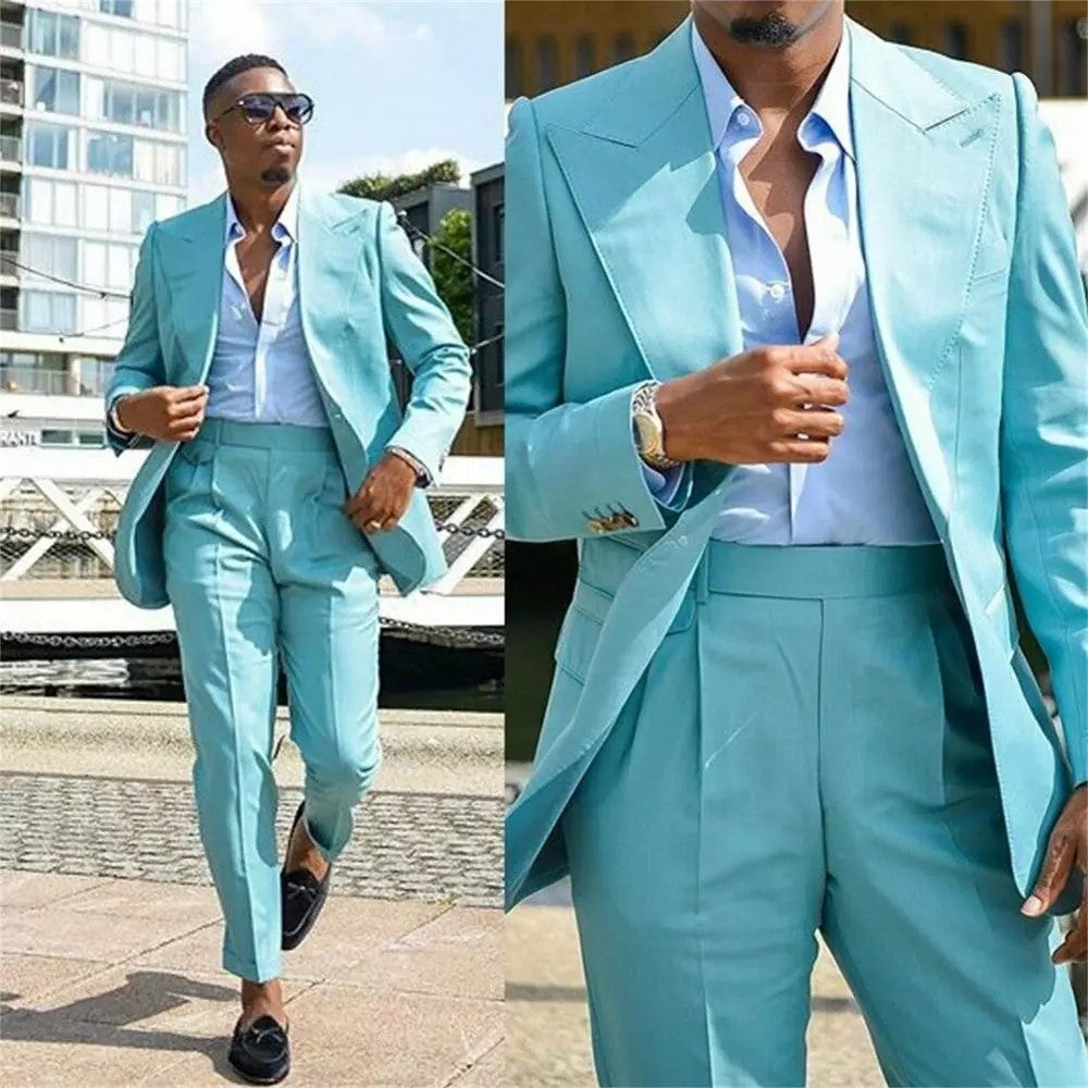 Peaked Lapel Slim Fit Prom Outfits for Men – Ballbella