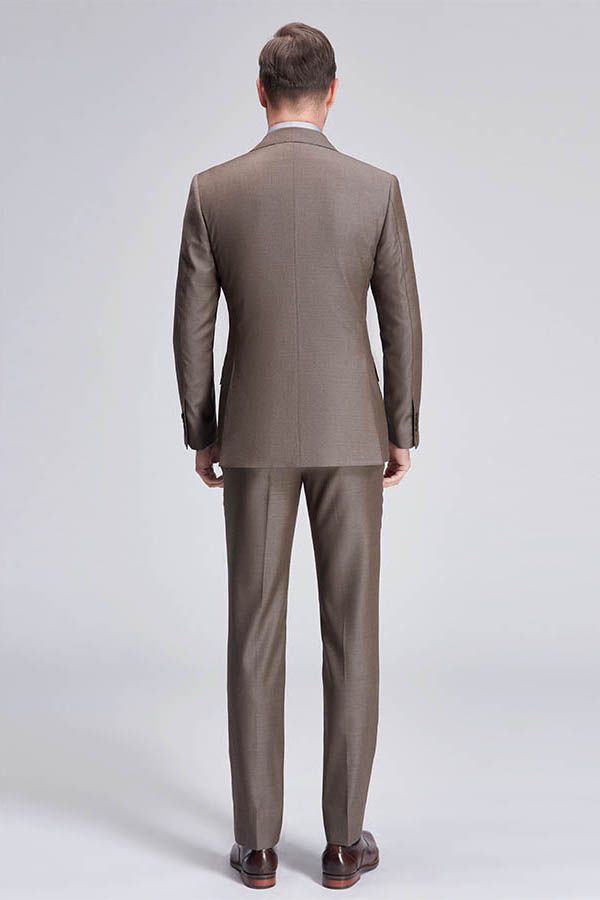 Top Coffee Mens Suits for Business Peak Lapel One Button Mens Suits ...